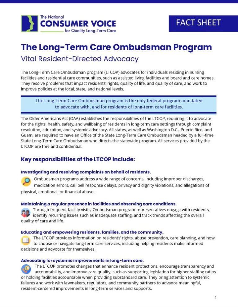About the Long-Term Care Ombudsman Program - The Consumer Voice